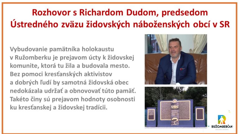 Richard Duda: O židovské cintoríny sa staráme vďaka dobrým ľuďom – OZ ...