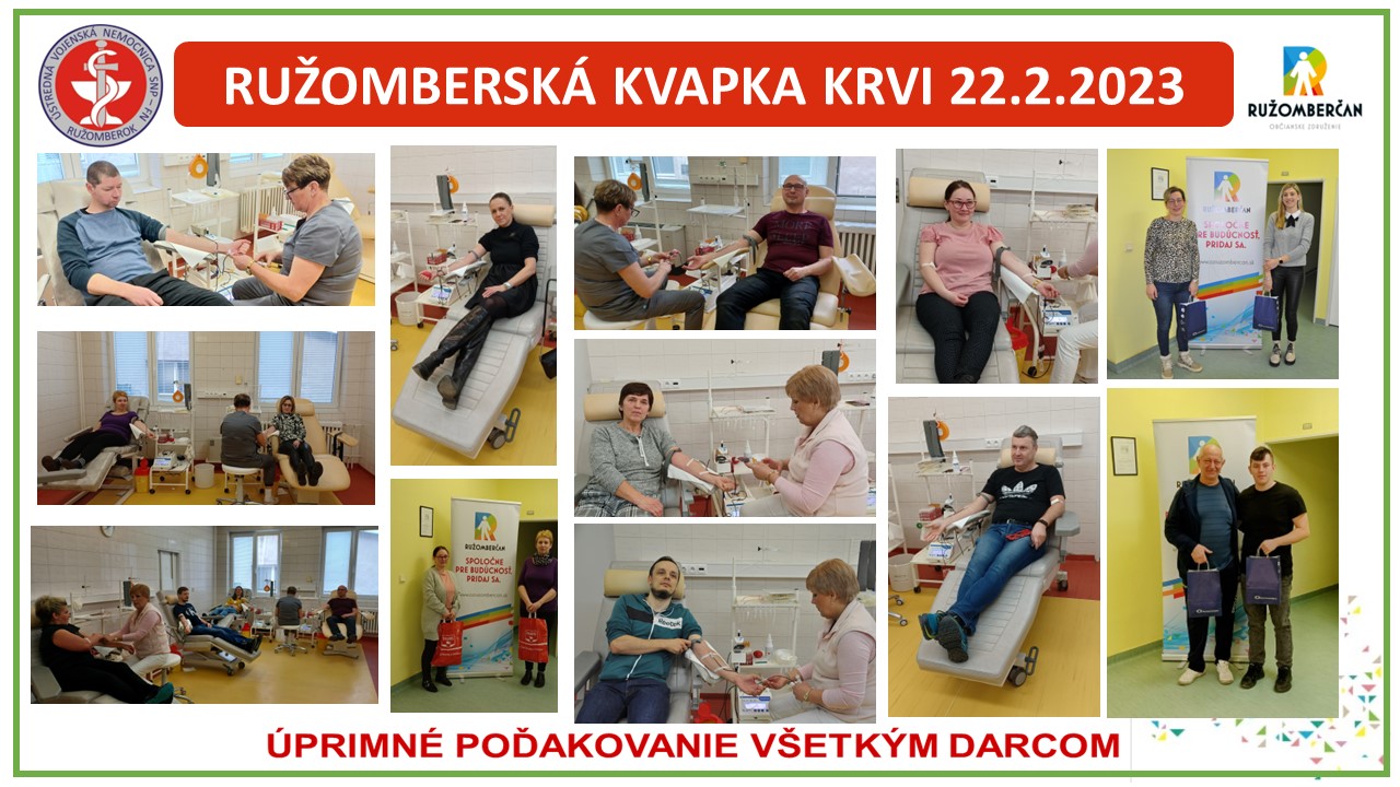 Ružomberská kvapka krvi 22.2.2023 – OZ Ružomberčan